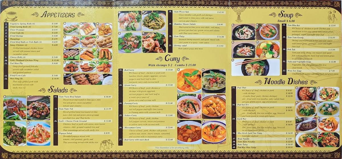 Menu at Little Thailand restaurant, Garfield, Caldwell Ln