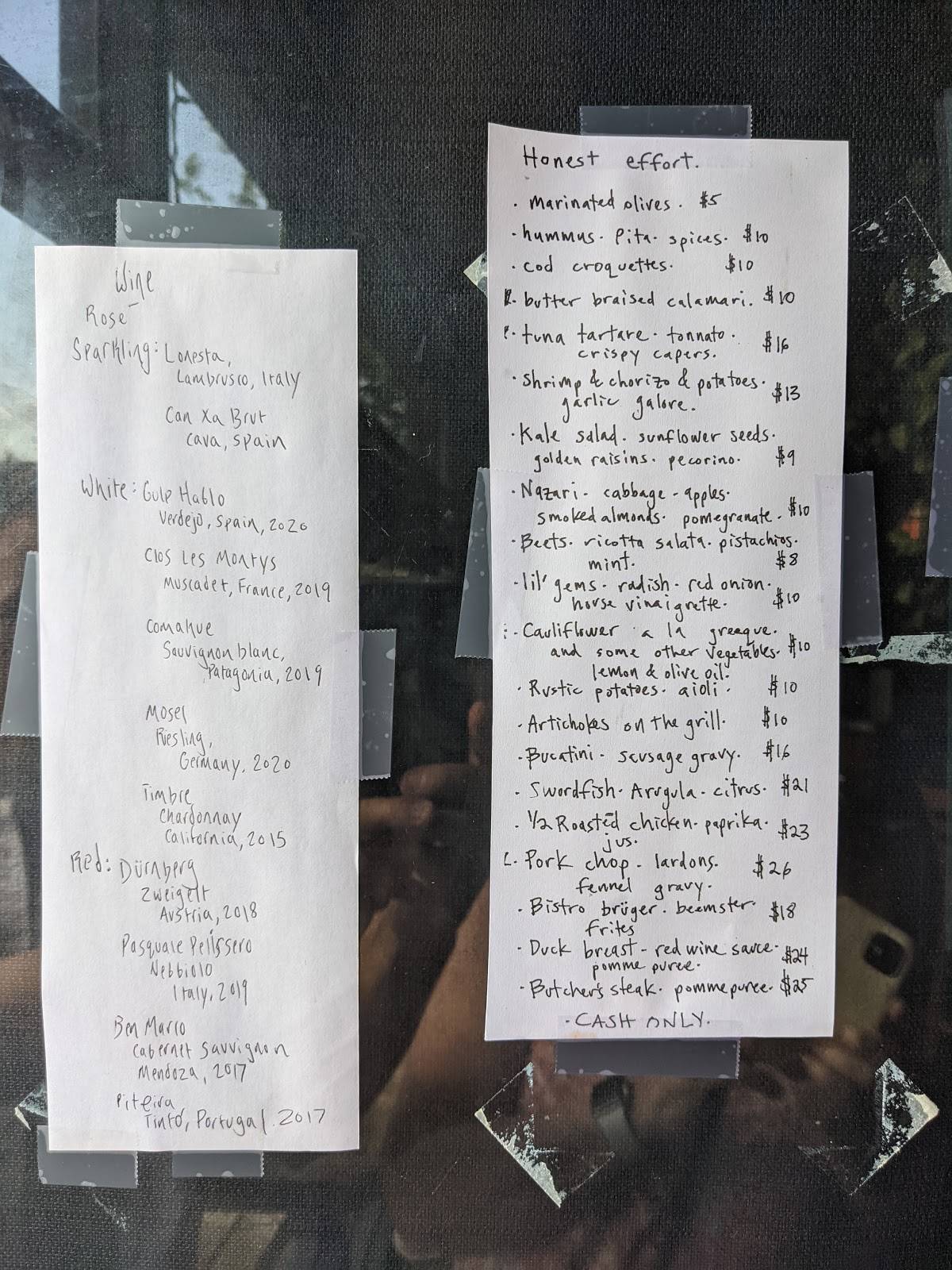Menu at Lost And Found restaurant, Long Beach
