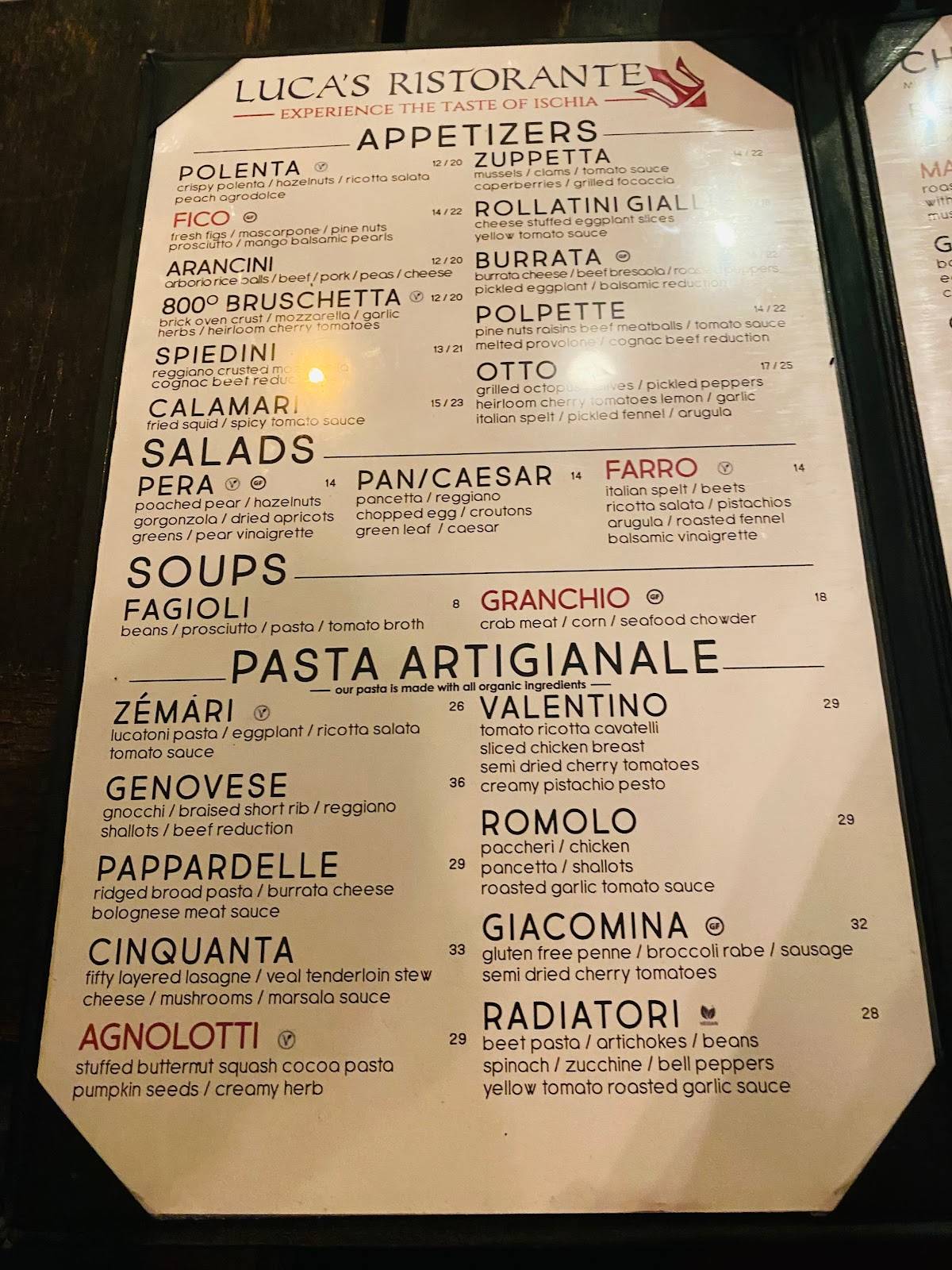 Menu at Luca's Ristorante pizzeria, North Brunswick Township, NJ-27