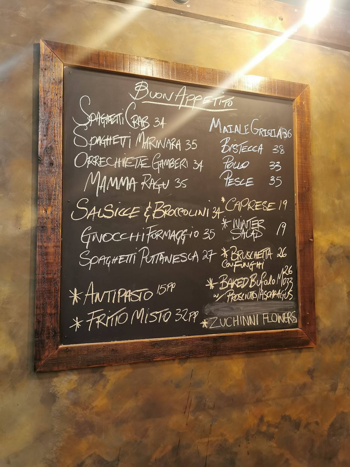 Menu at Luigi Delicatessen cafe, Adelaide