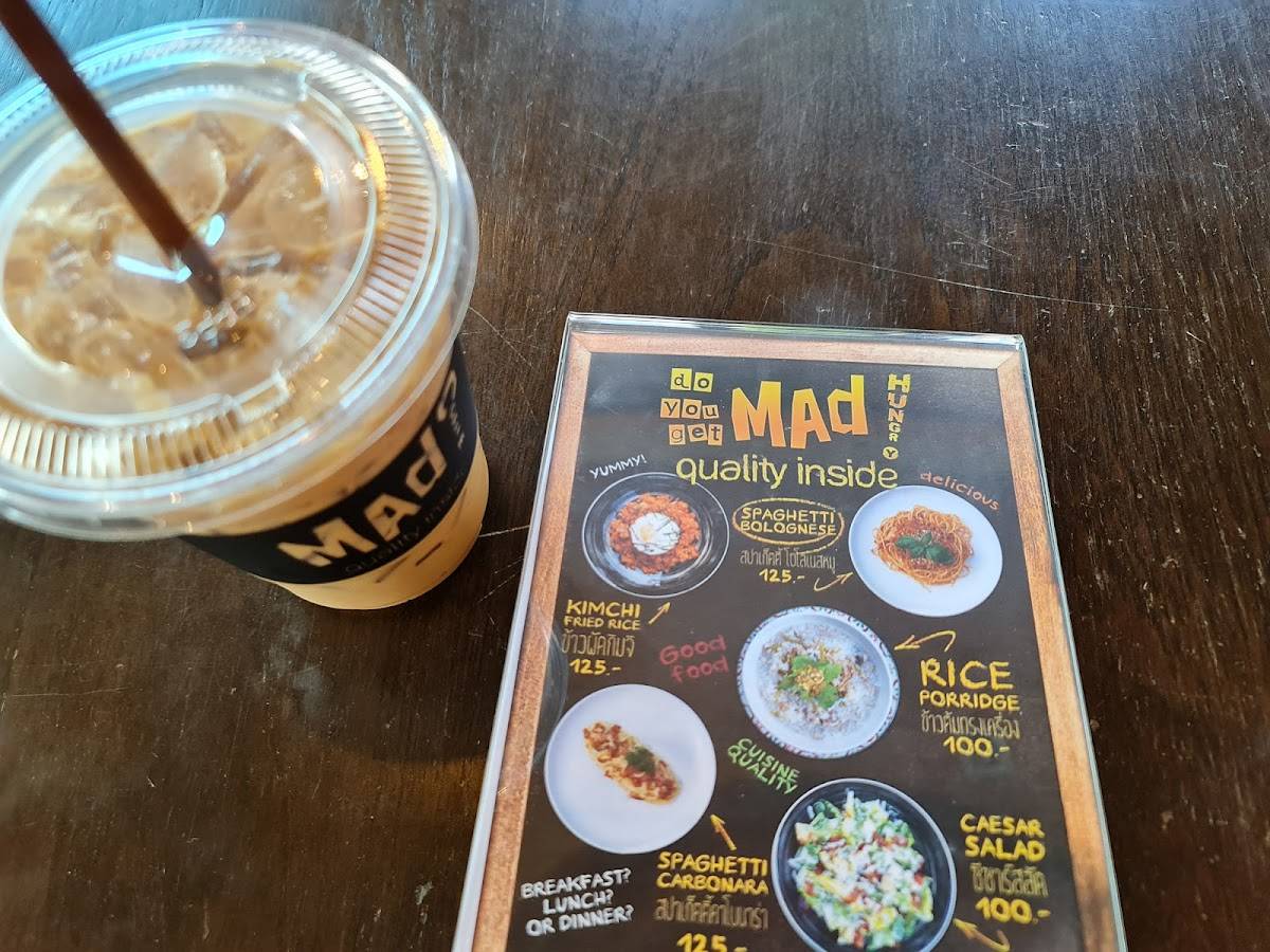 Menu at MAD Coffee cafe, Chiang Mai