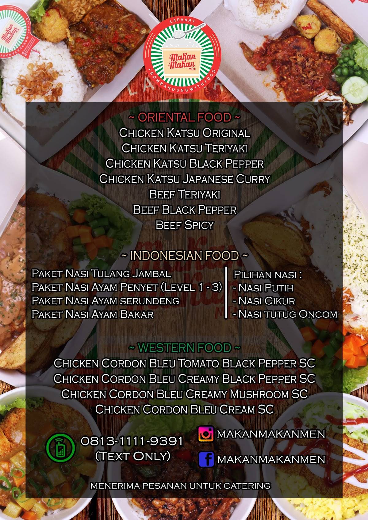 Menu at Makan Makan Men restaurant, Bandung