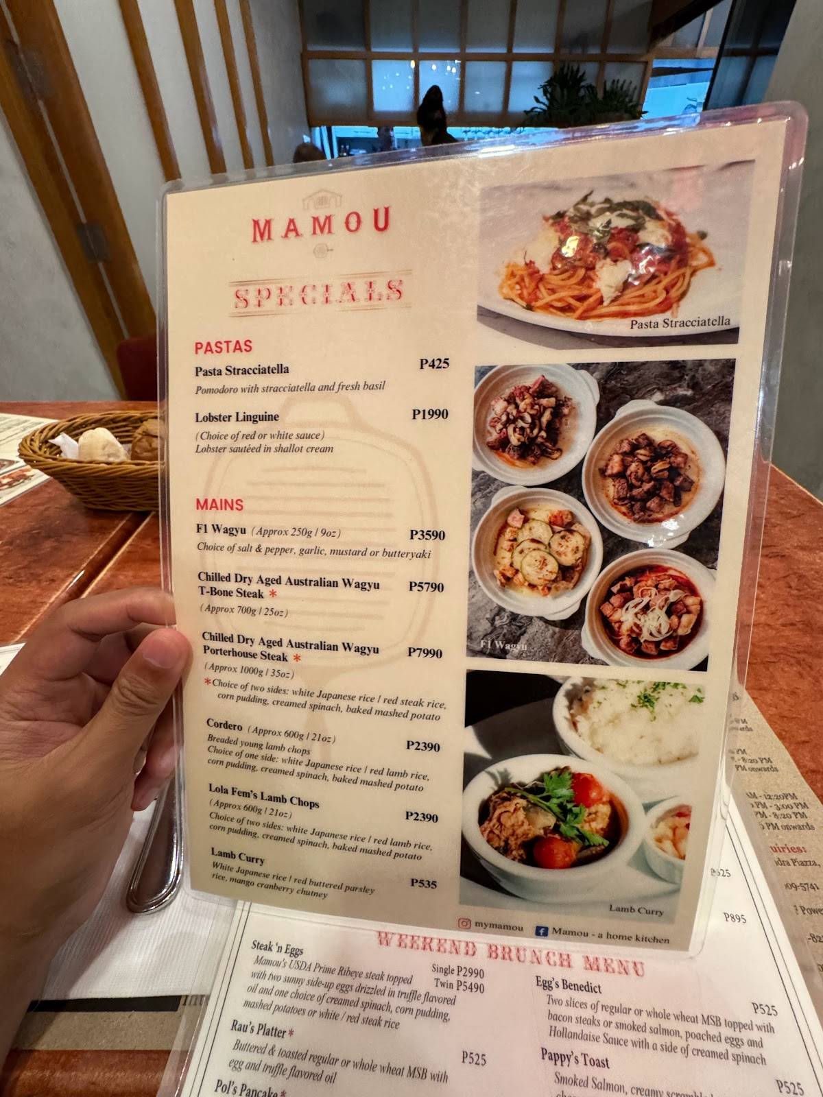Menu at Mamou - A Home Kitchen steakhouse, Taguig, Mcarthur Avenue ...