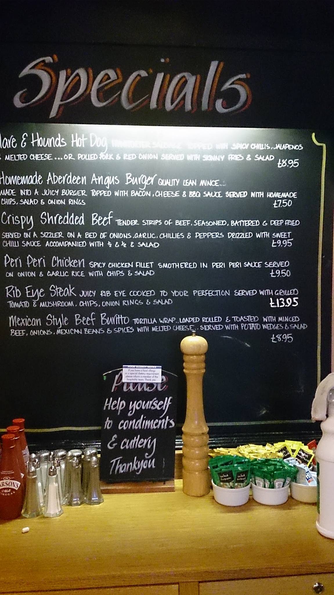 Menu at The Hare & Hounds pub & bar, Middleton, 228 Oldham Rd