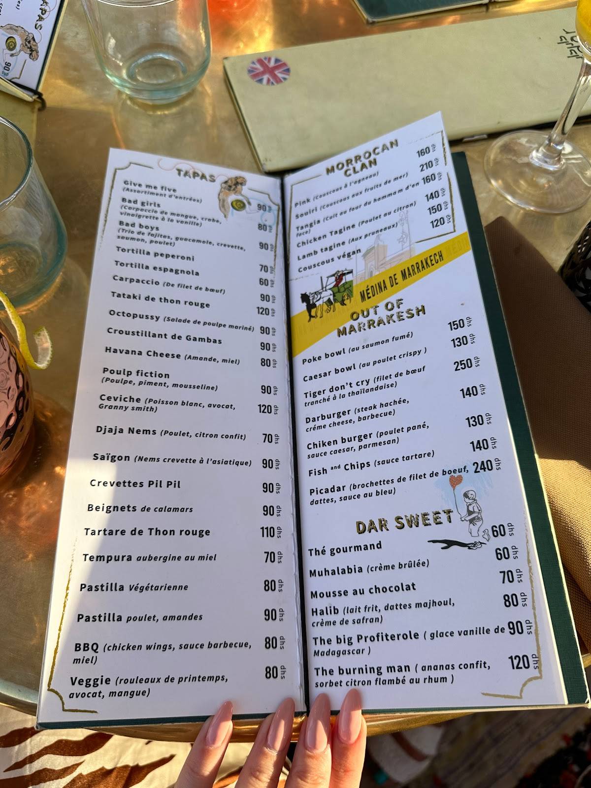 Menu at Dardar Rooftop : Cocktails & Eat restaurant, Marrakesh