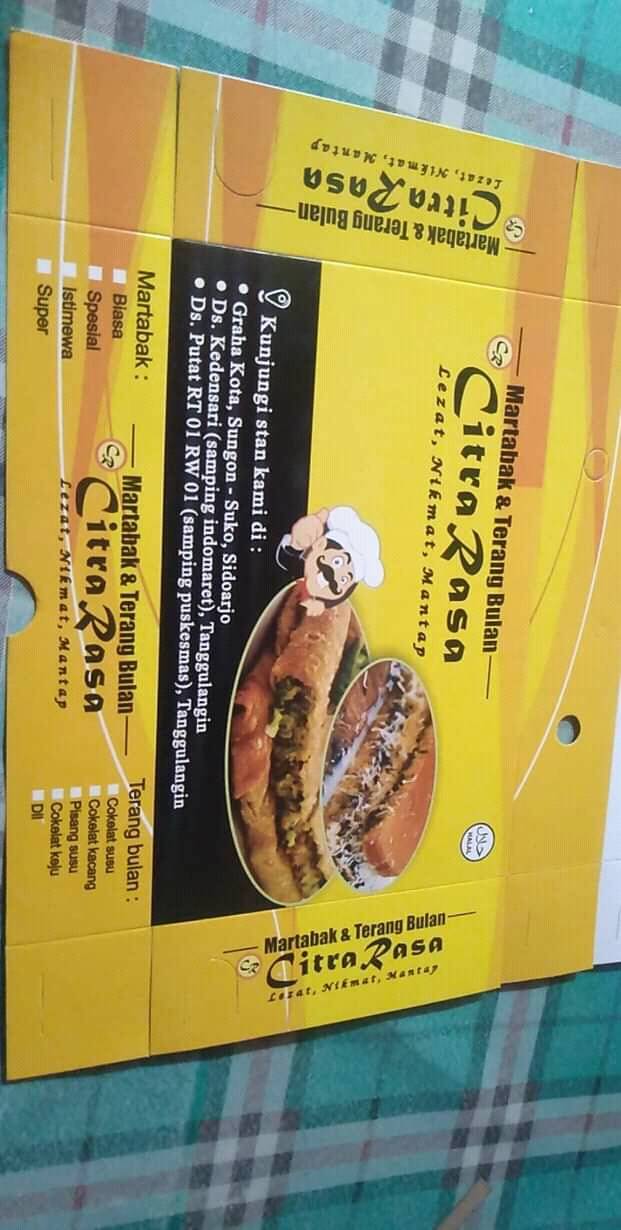 Menu at Martabak Citra rasa restaurant, Sidoarjo