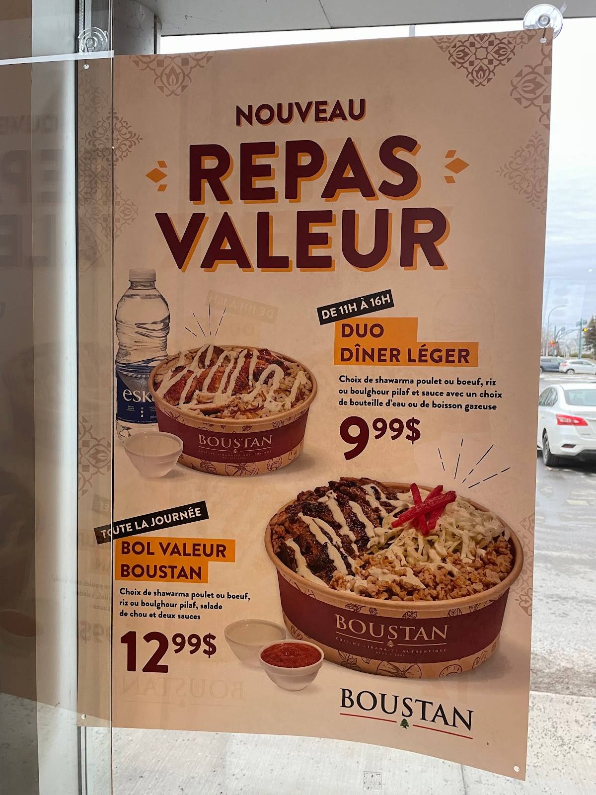 Menu au Restaurant Boustan, Mascouche