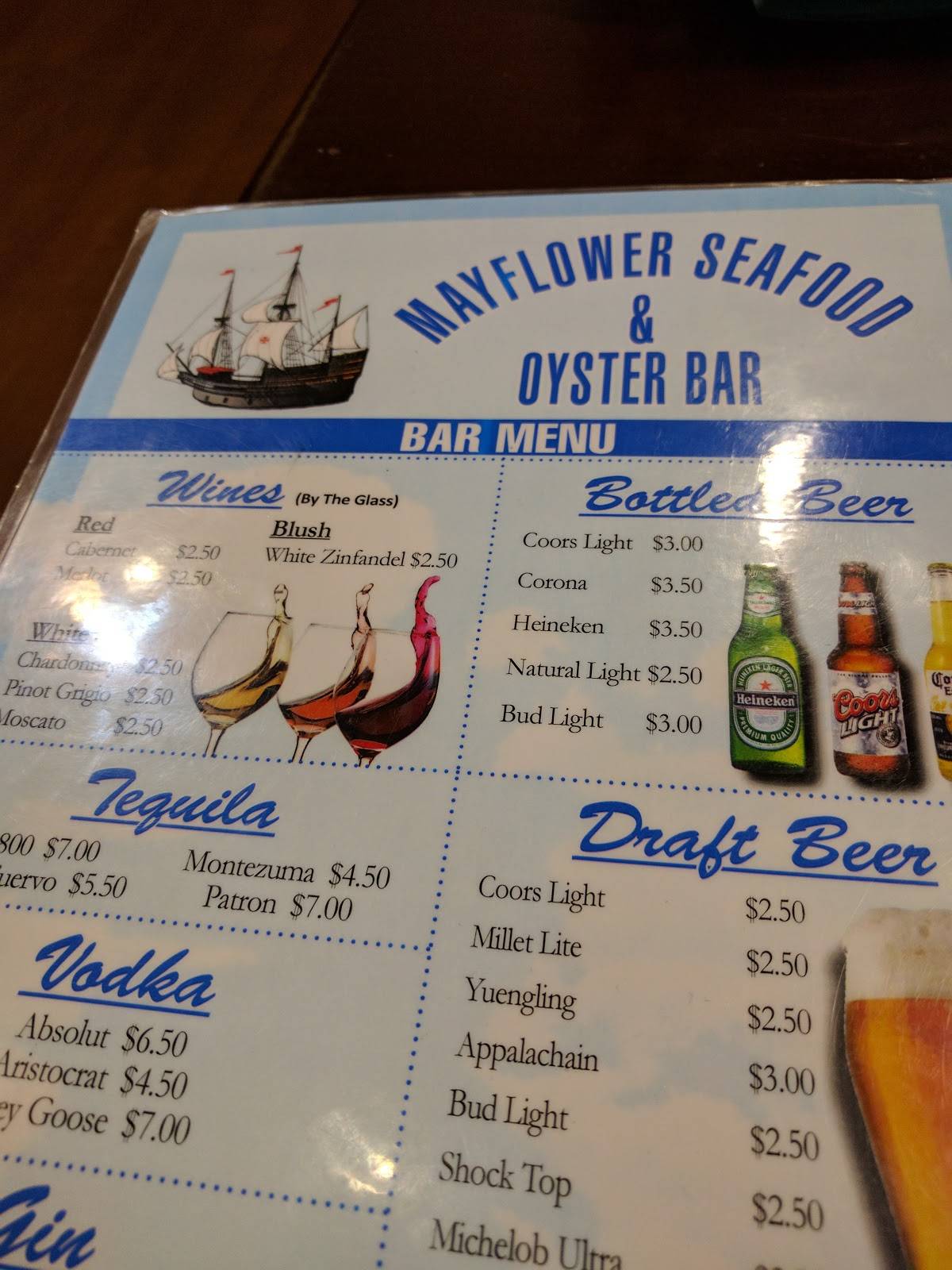 Menu at Mayflower Seafood Restaurant Greenville, Winterville