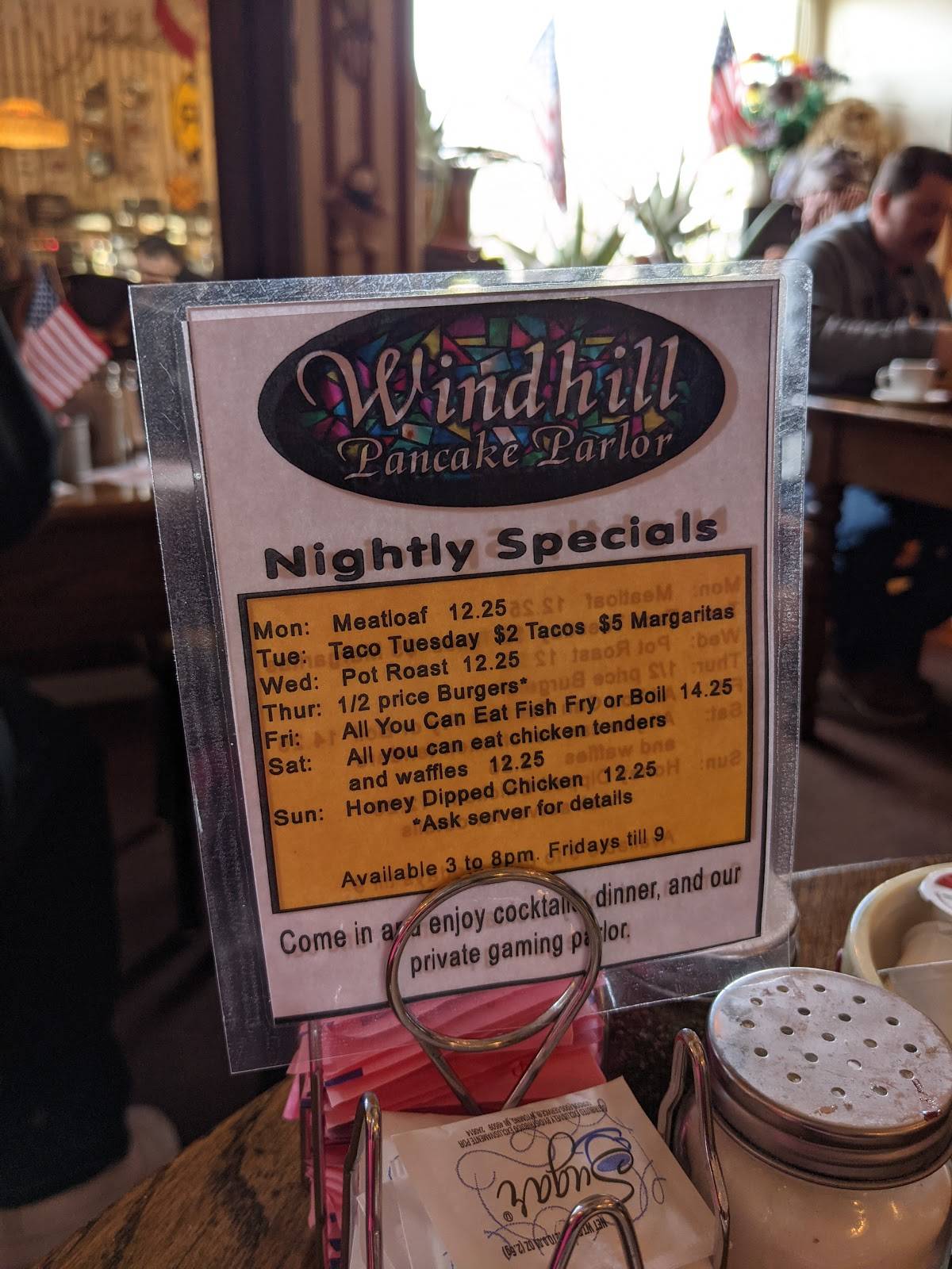 Menu at Windhill McHenry restaurant, McHenry