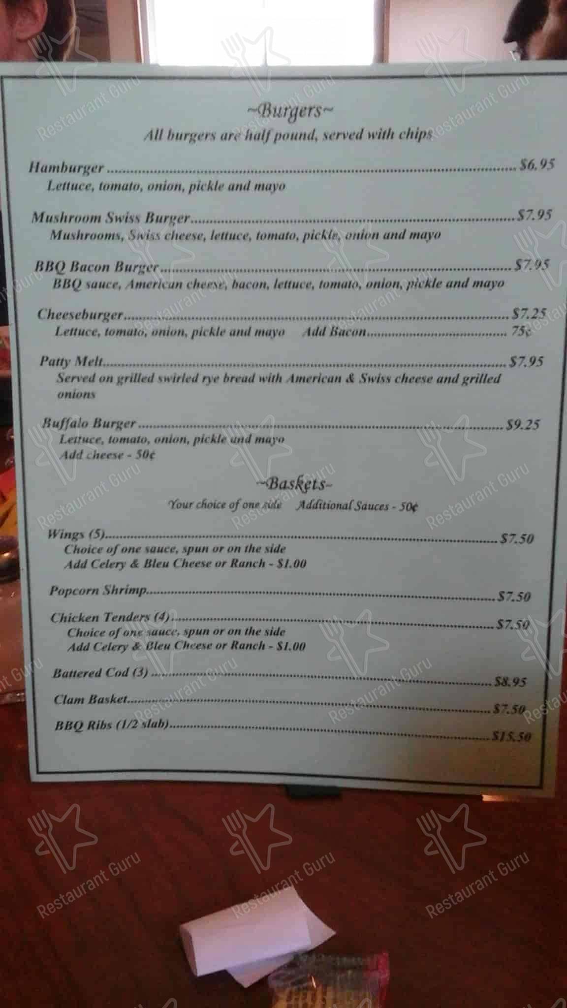Menu at Meadows Restaurant, Springfield