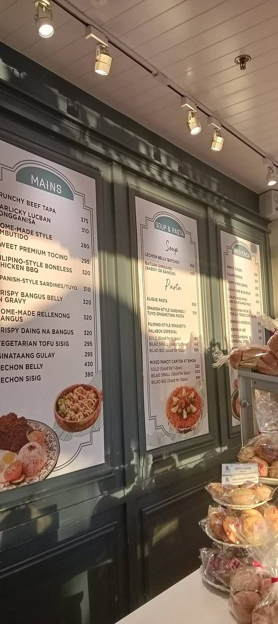 Menu at Merienda by Pan de Manila restaurant, Pasig