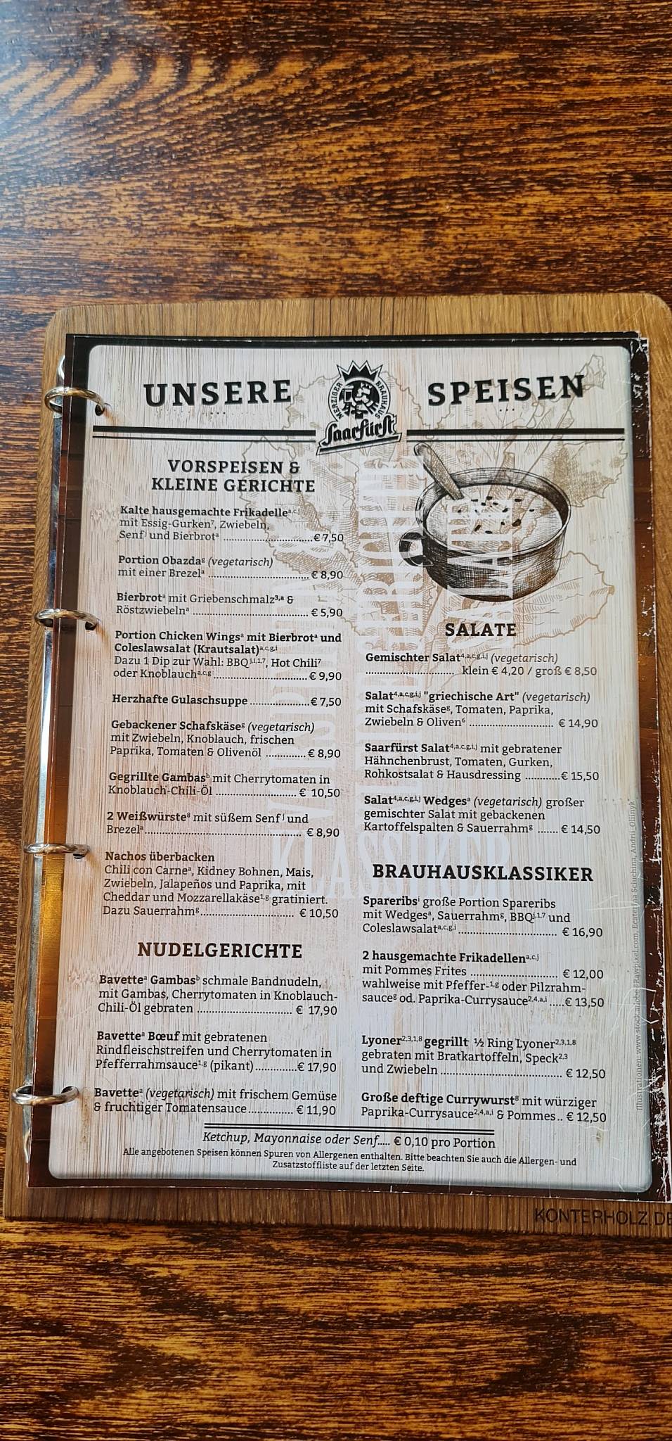 Speisekarte von Saarfürst Brauhaus am Yachthafen GmbH restaurant, Merzig