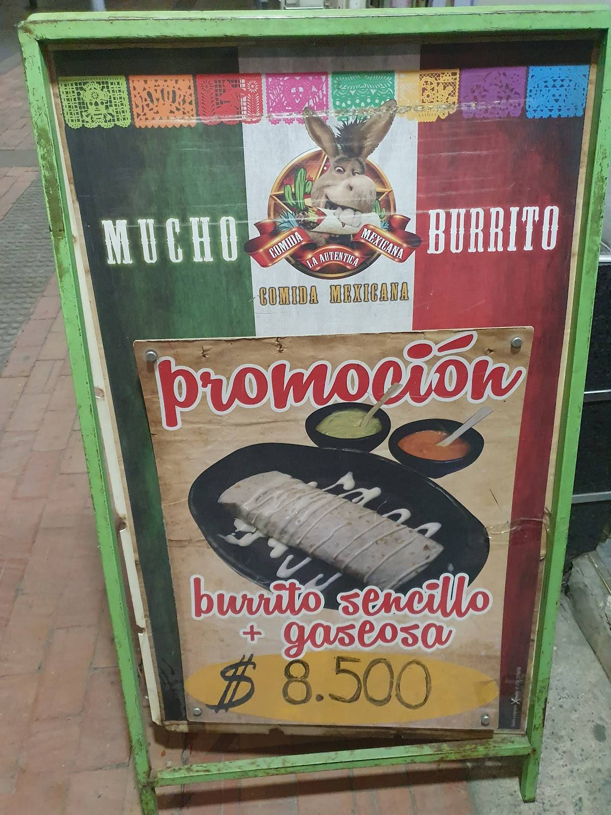 Carta del restaurante Mi mucho Burrito, Sogamoso