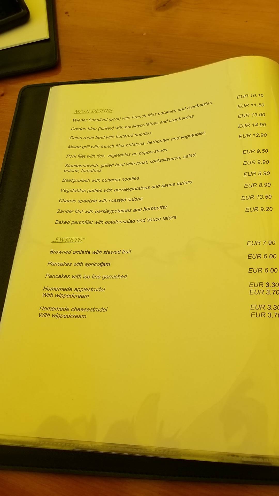 Speisekarte von Gasthaus Zauner restaurant, Mondsee