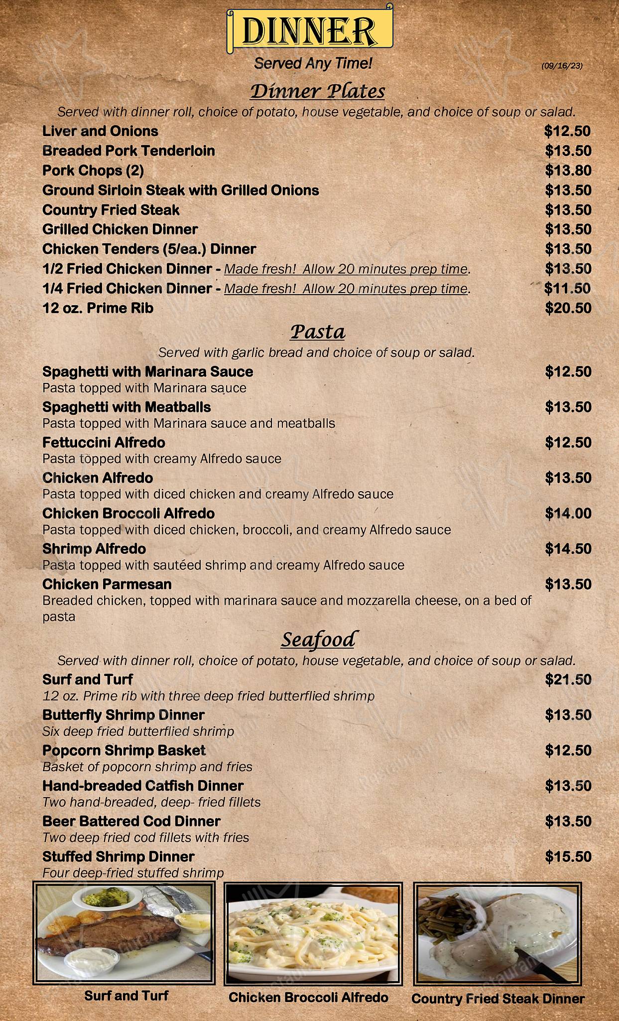 Menu at Monroe Family Restaurant, Monroe City