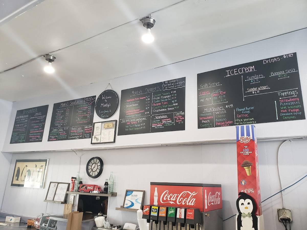 Menu at Monty's Penguin restaurant, Newport News