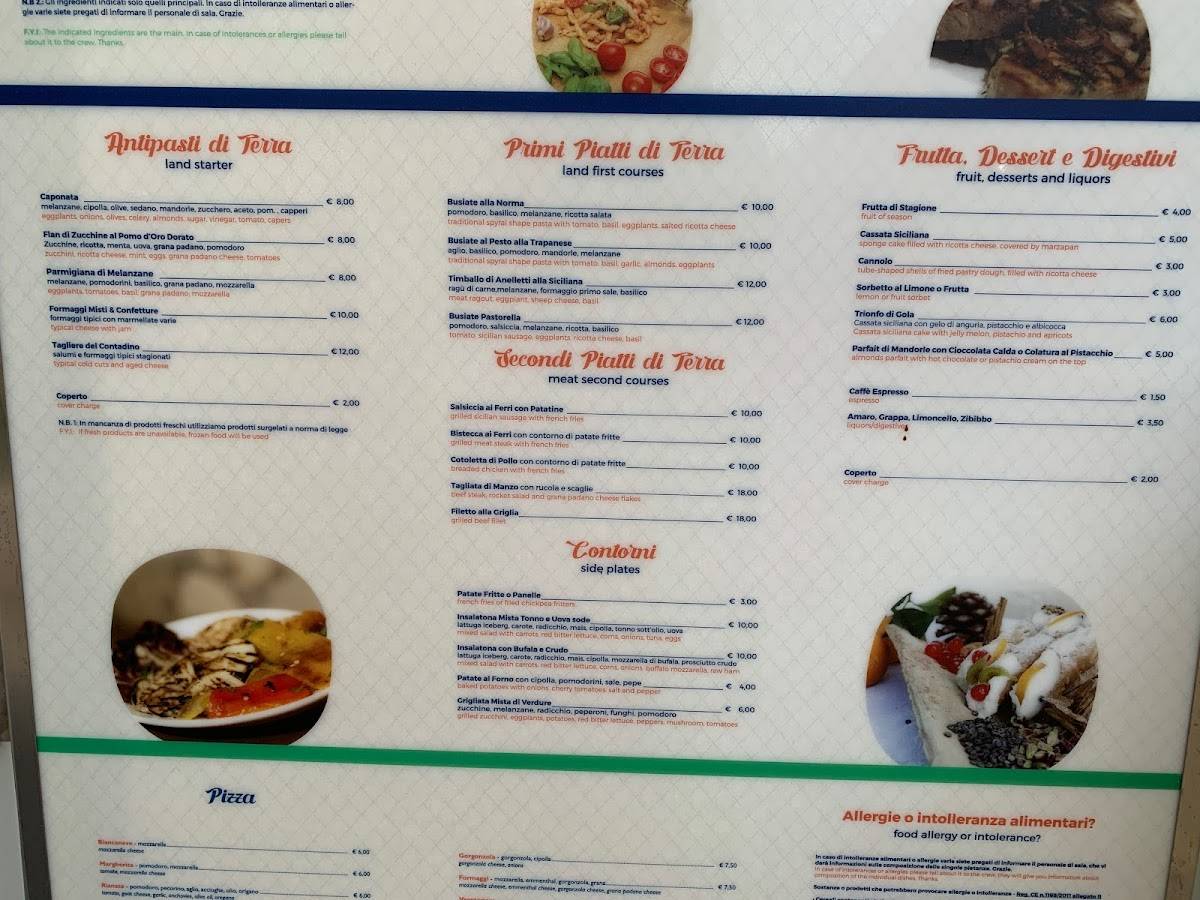 Menu at Morsi e Sorsi restaurant, San Vito Lo Capo