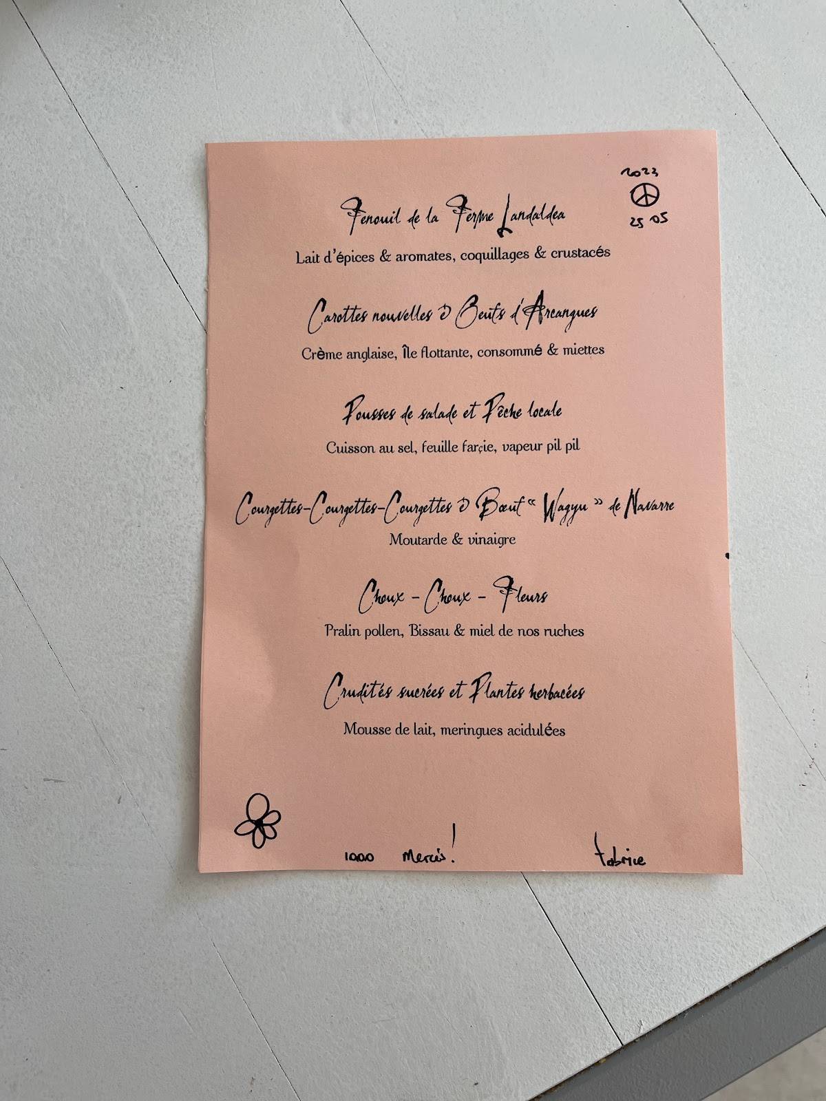 Menu au Moulin d'Alotz restaurant, Arcangues, Chem. d'Alotz Errota