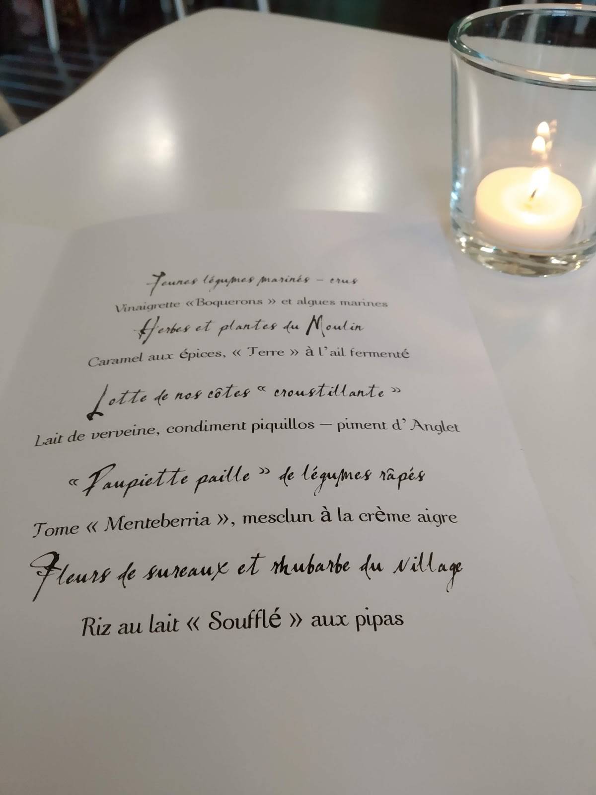 Menu au Moulin d'Alotz restaurant, Arcangues, Chem. d'Alotz Errota
