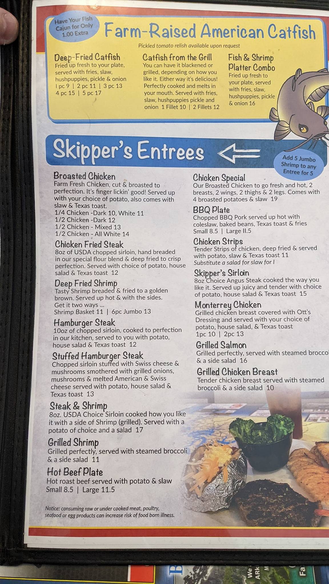 Menu at Skipper's Restaurant, Mountain Home