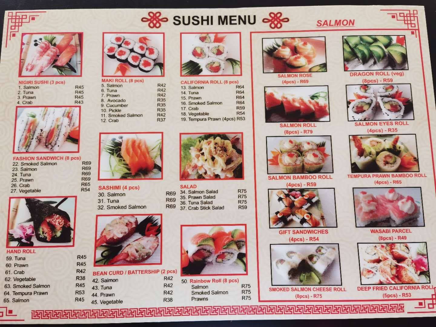 Menu at Mr.panda Chinese Food&Sushi restaurant, Kempton Park