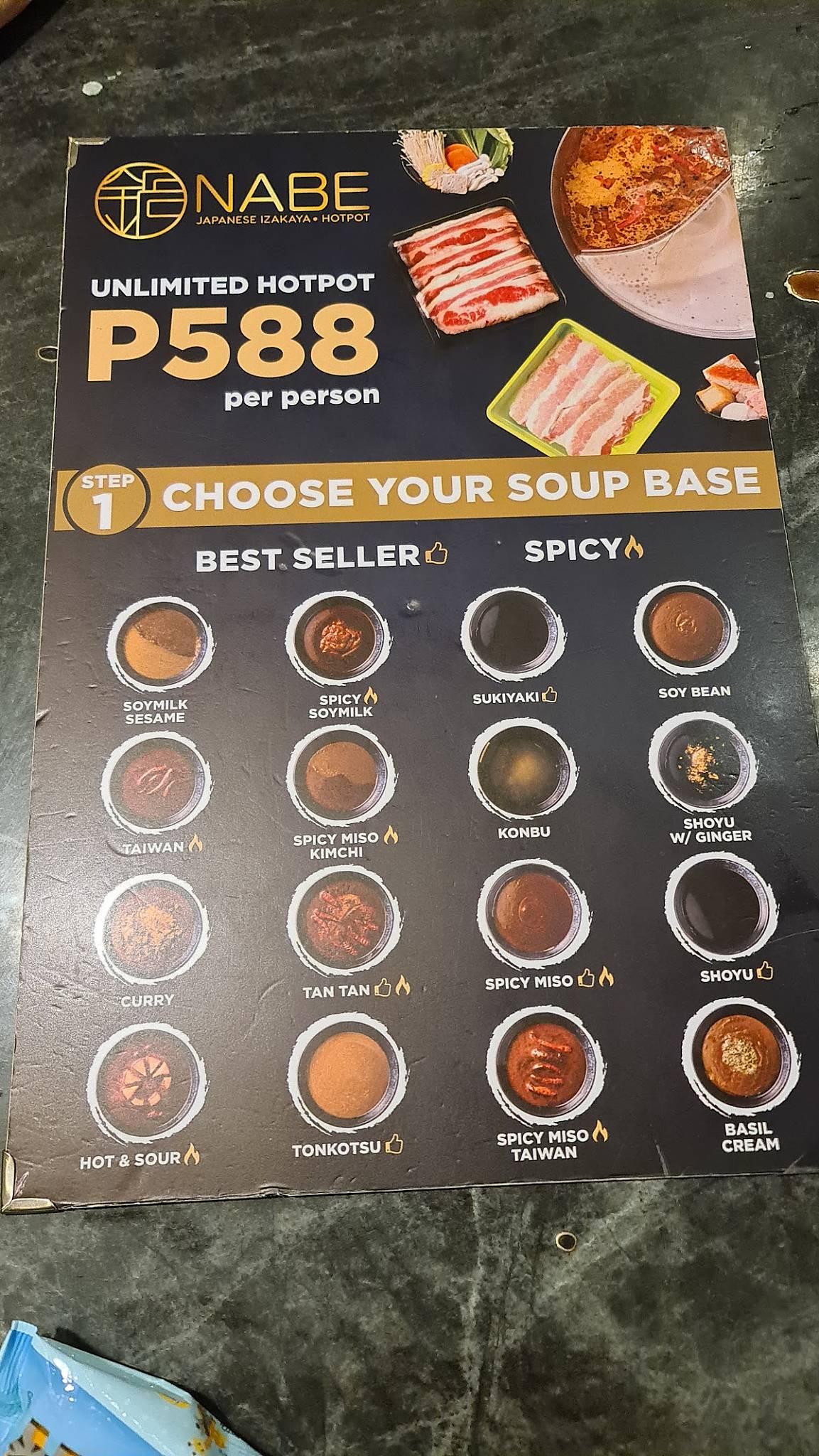Menu at Nabe Japanese Izakaya and Hotpot - Banawe restaurant, Quezon ...