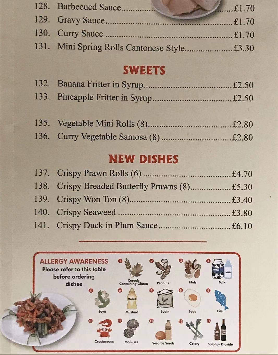 Menu at New Happy House fast food, Eye