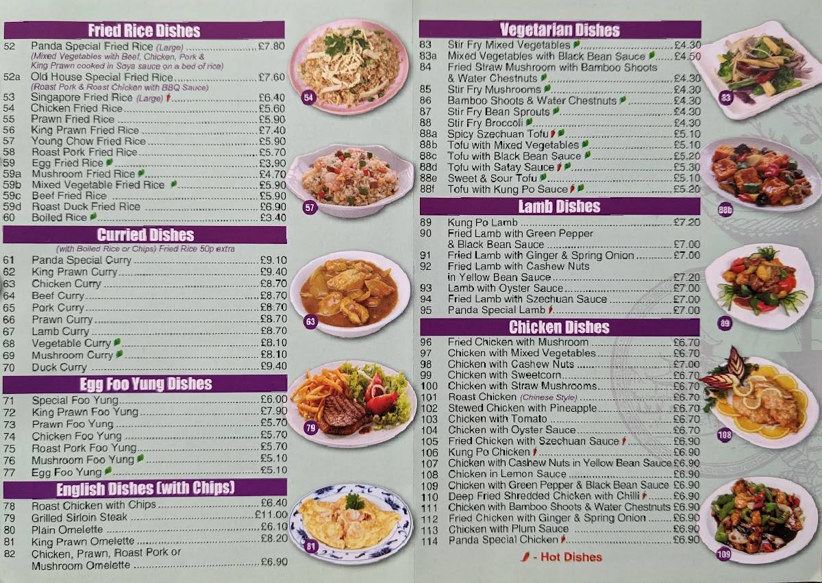 Menu at New Panda fast food, Ferndown