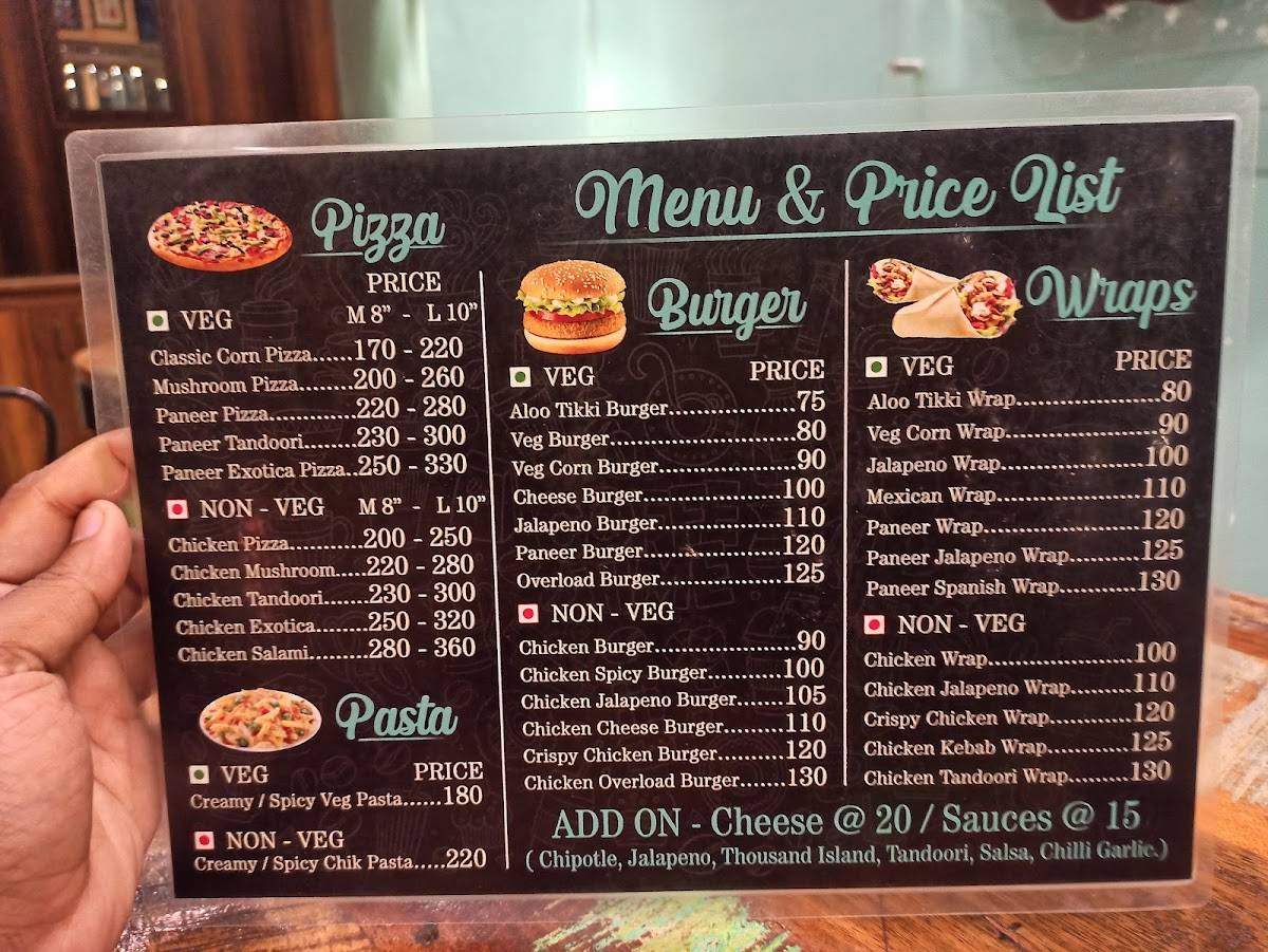 Menu at Nostalgia Cafe, Chennai