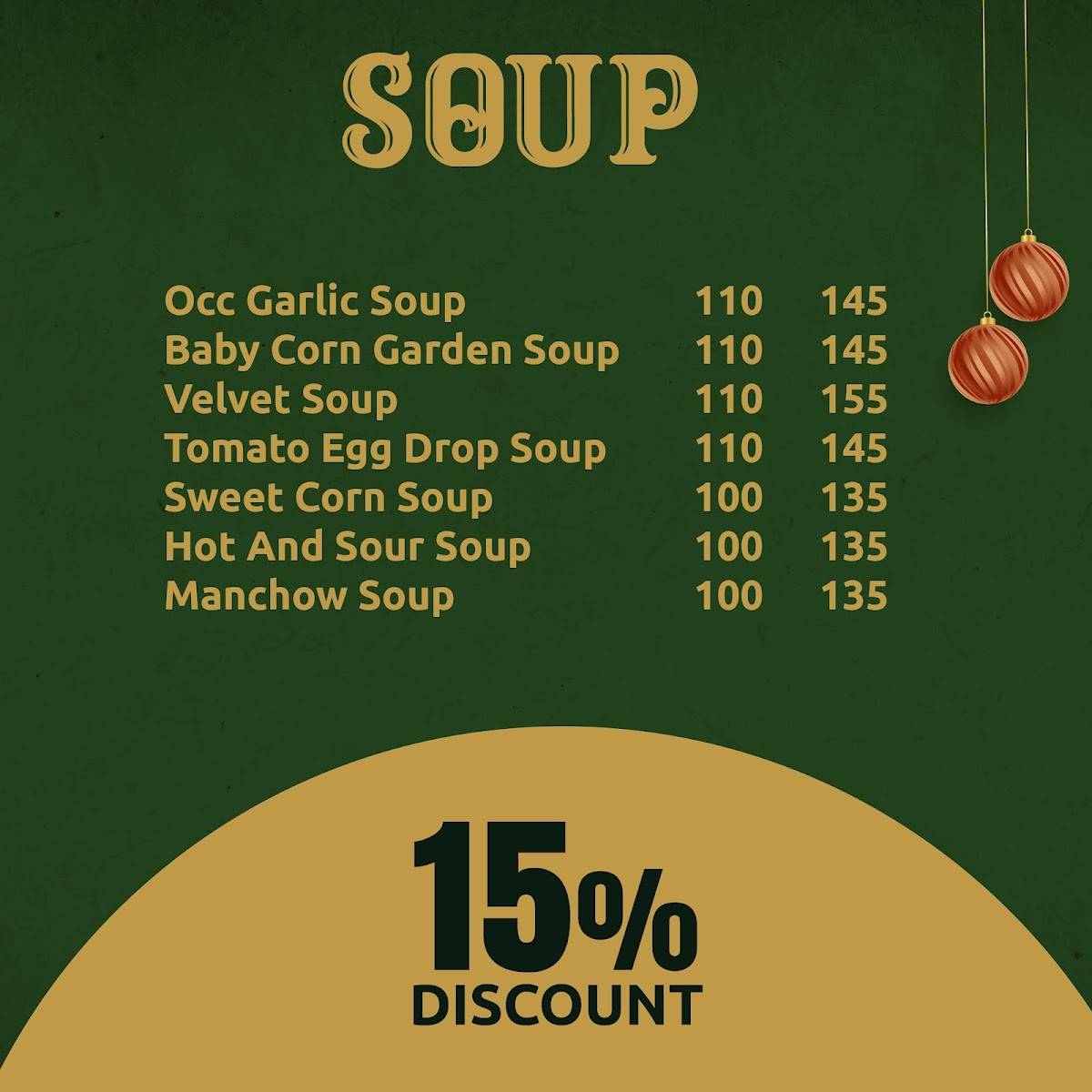 Menu at OCC'S Barbeque, Chennai