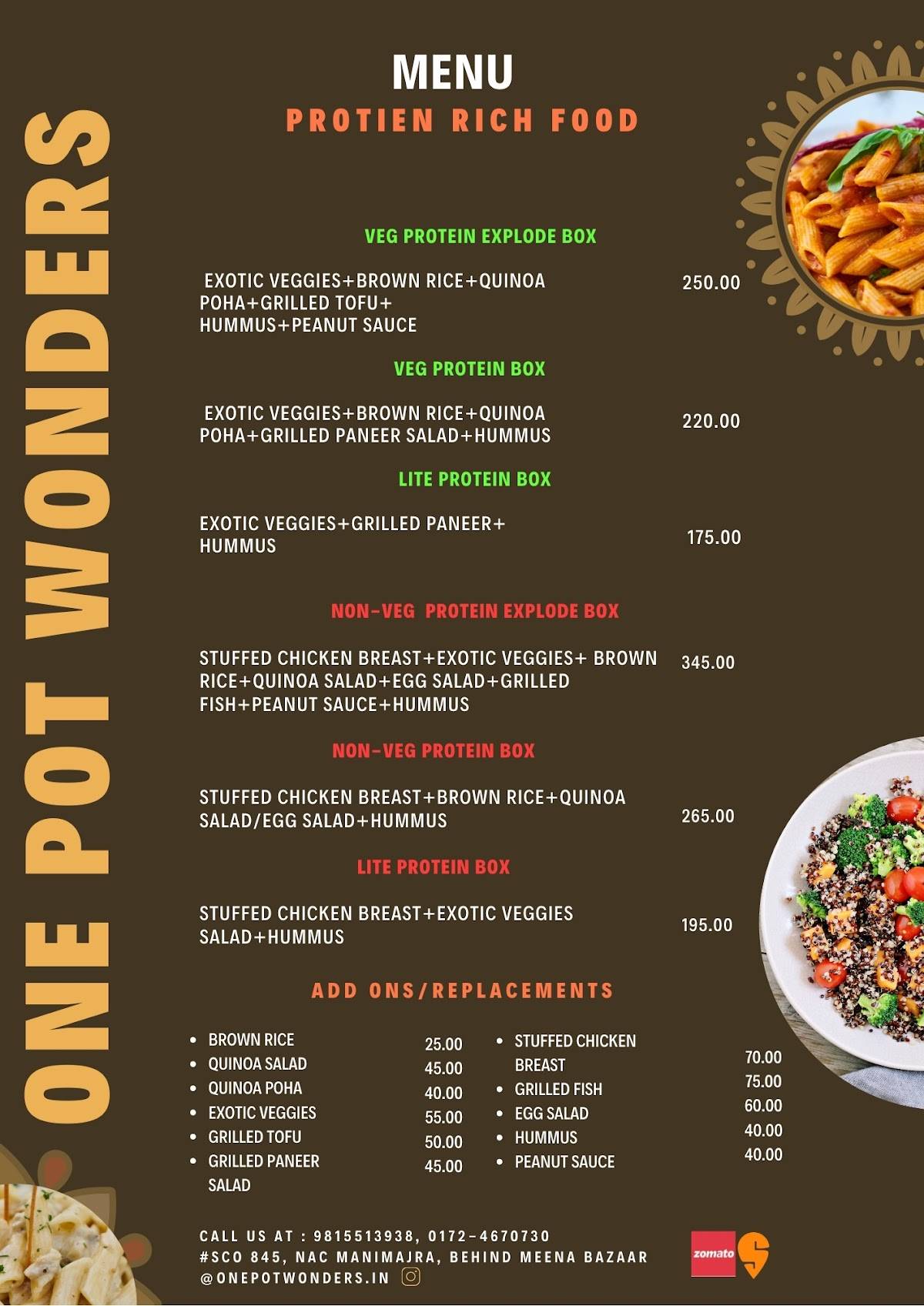 Menu at ONE POT WONDERS, Panchkula