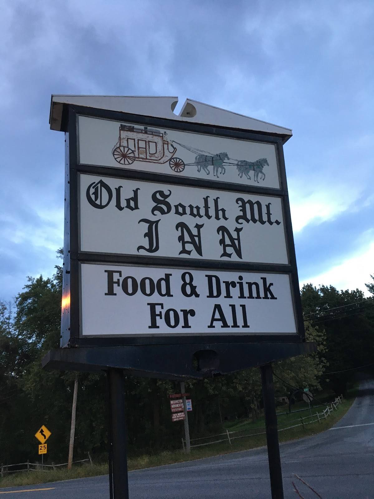 Menu at Old South Mountain Inn restaurant, Boonsboro