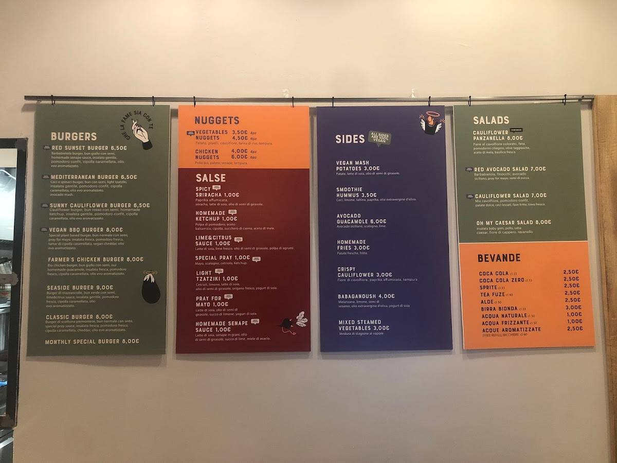 Menu da PRAY FOR BURGER - 100% plant based ristorante, Milano