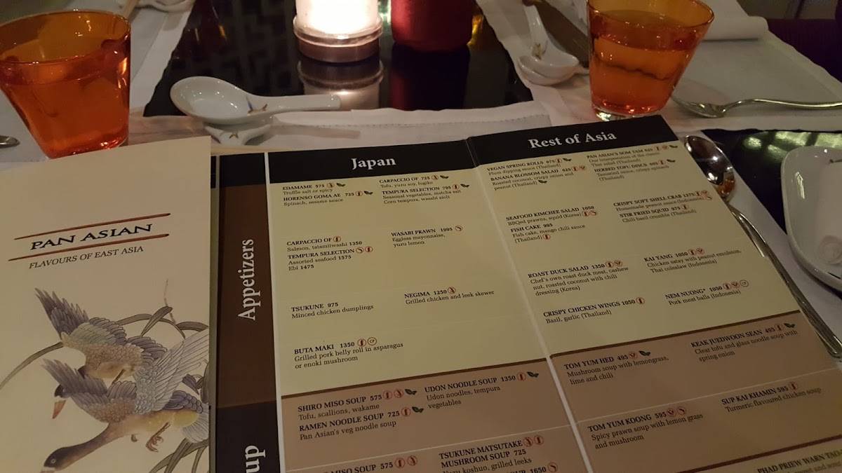 Menu at Pan Asian, Chennai, ITC Grand Chola