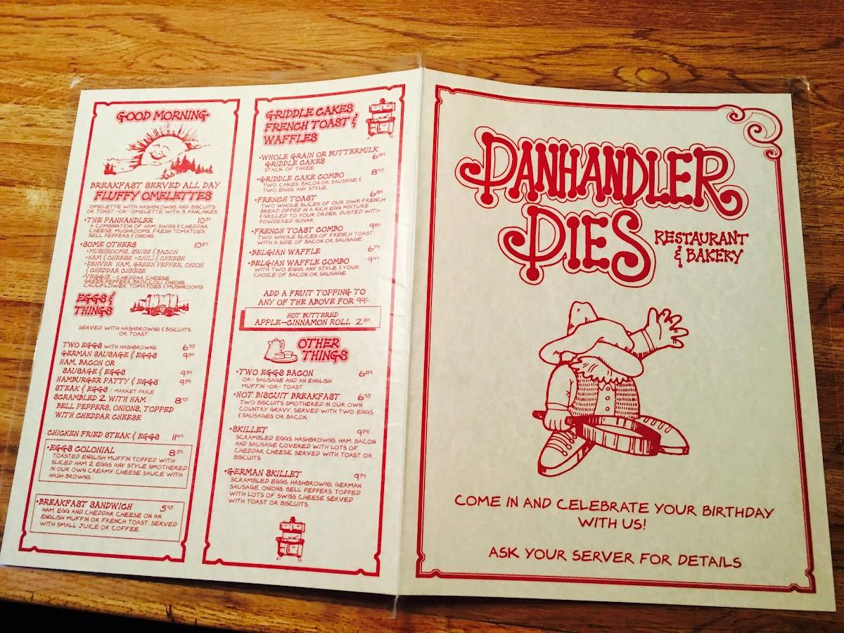 Menu at Panhandler Pies Restaurant & Bakery, Sandpoint