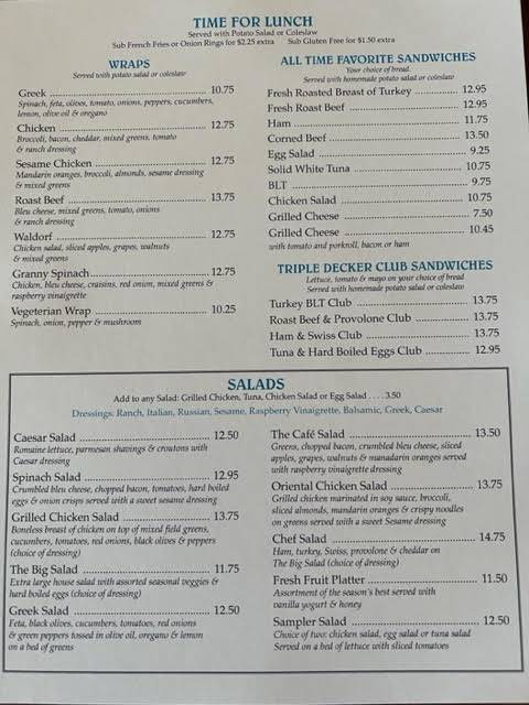 Menu at Paramount Diner cafe, Manasquan