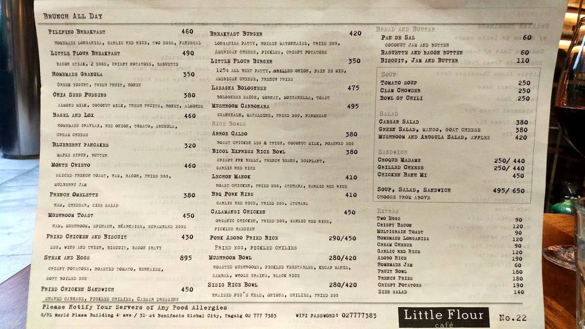 Menu at George and Onnie's - BGC restaurant, Taguig, Ground Floor