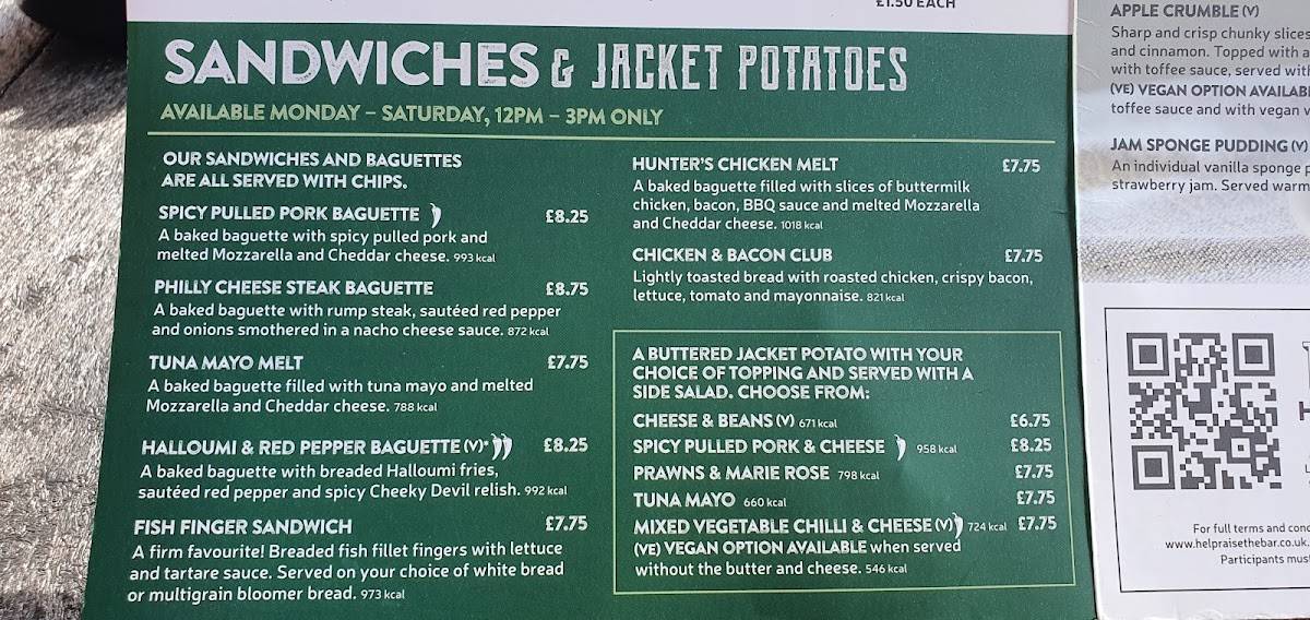 Menu at Park House pub & bar, Kettering