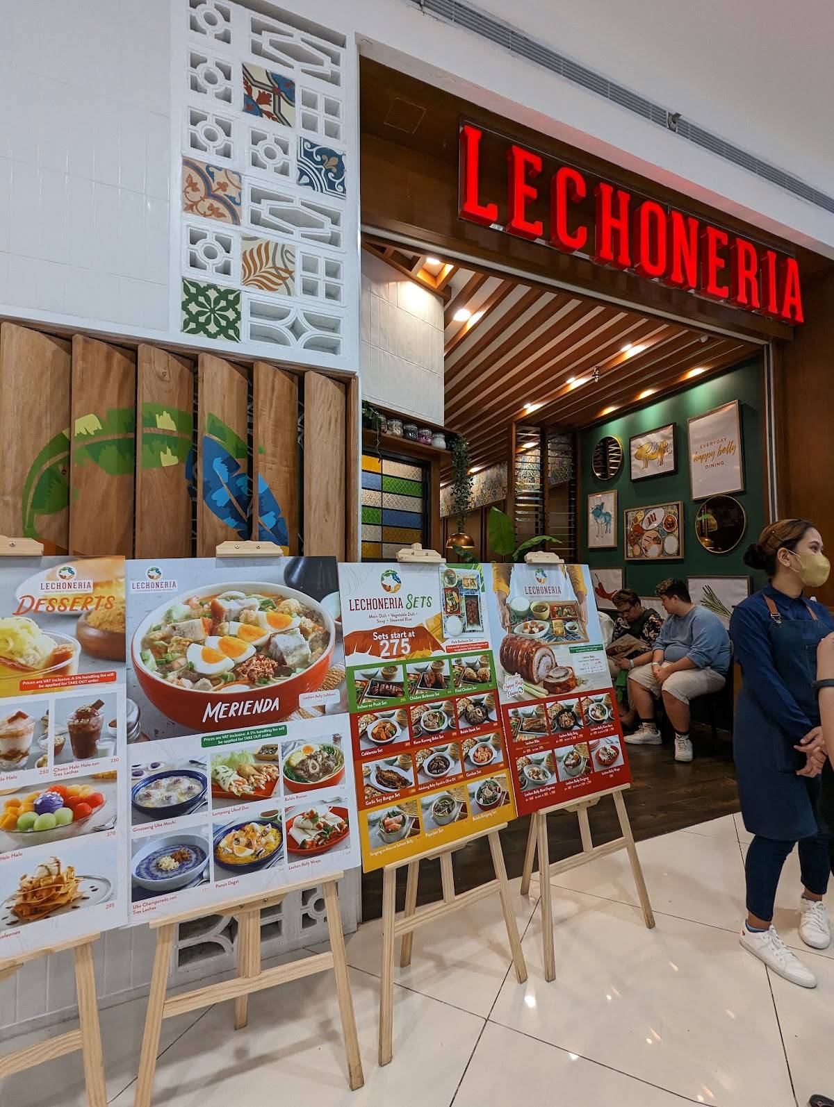Menu at Lechoneria restaurant, Pasay