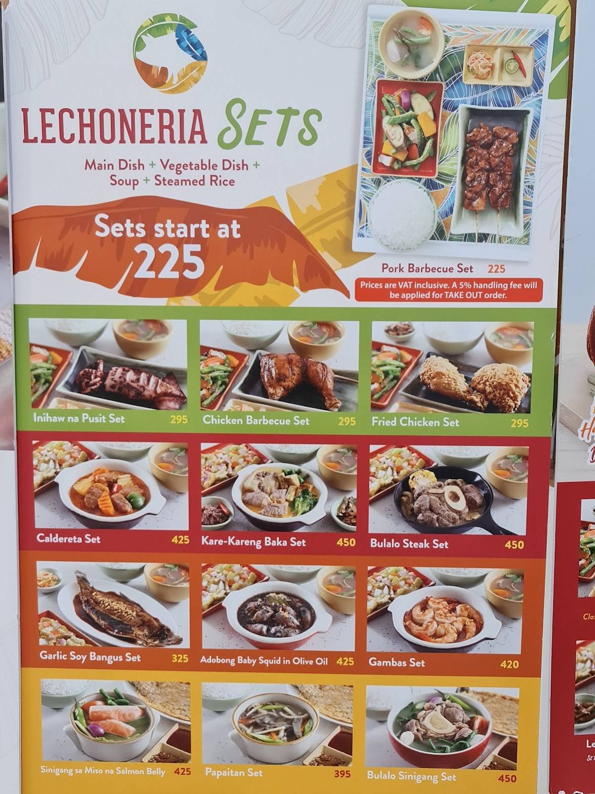 Menu at Lechoneria restaurant, Pasay