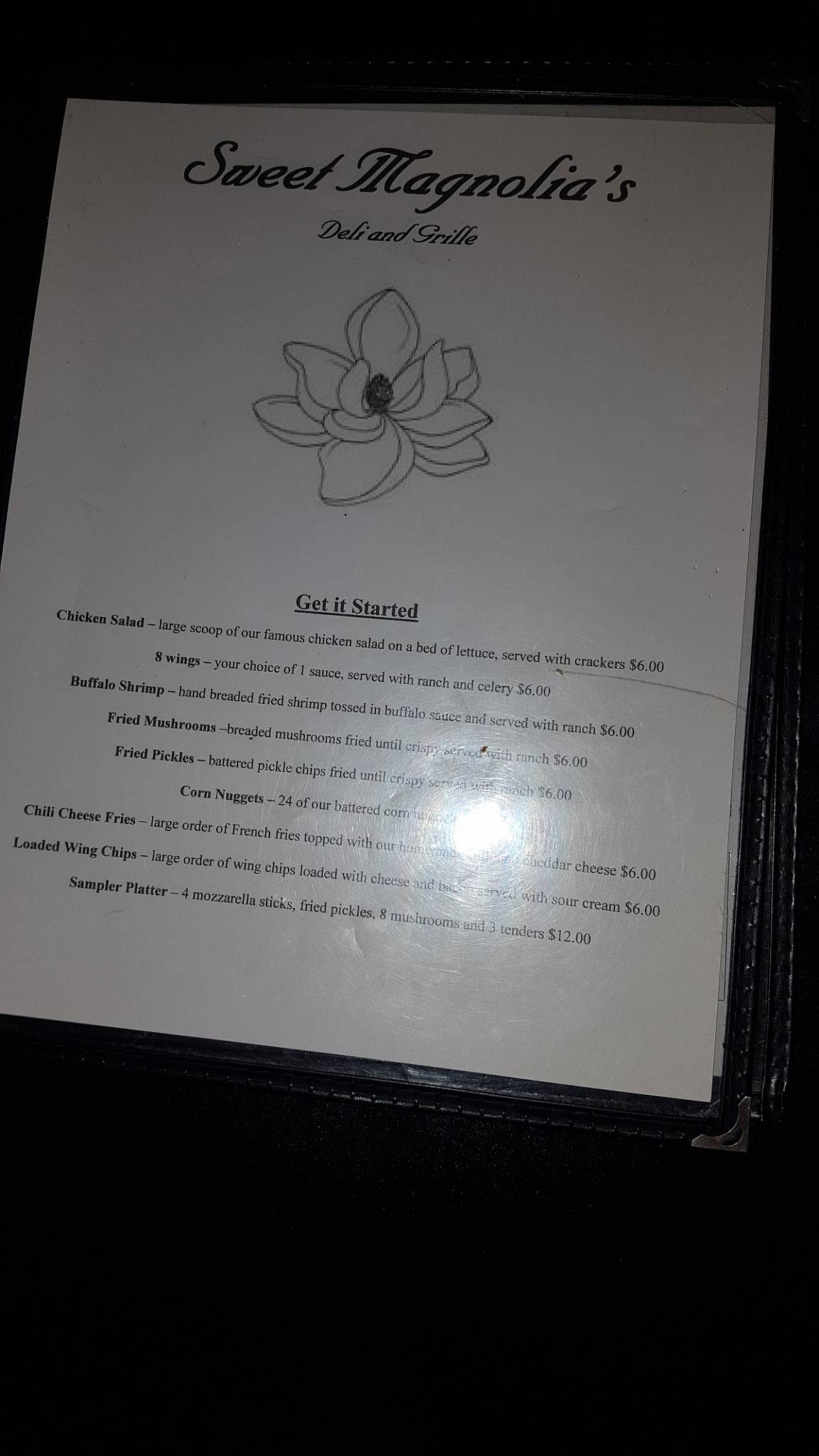 Menu at Sweet Magnolia's Restaurant, Pelion
