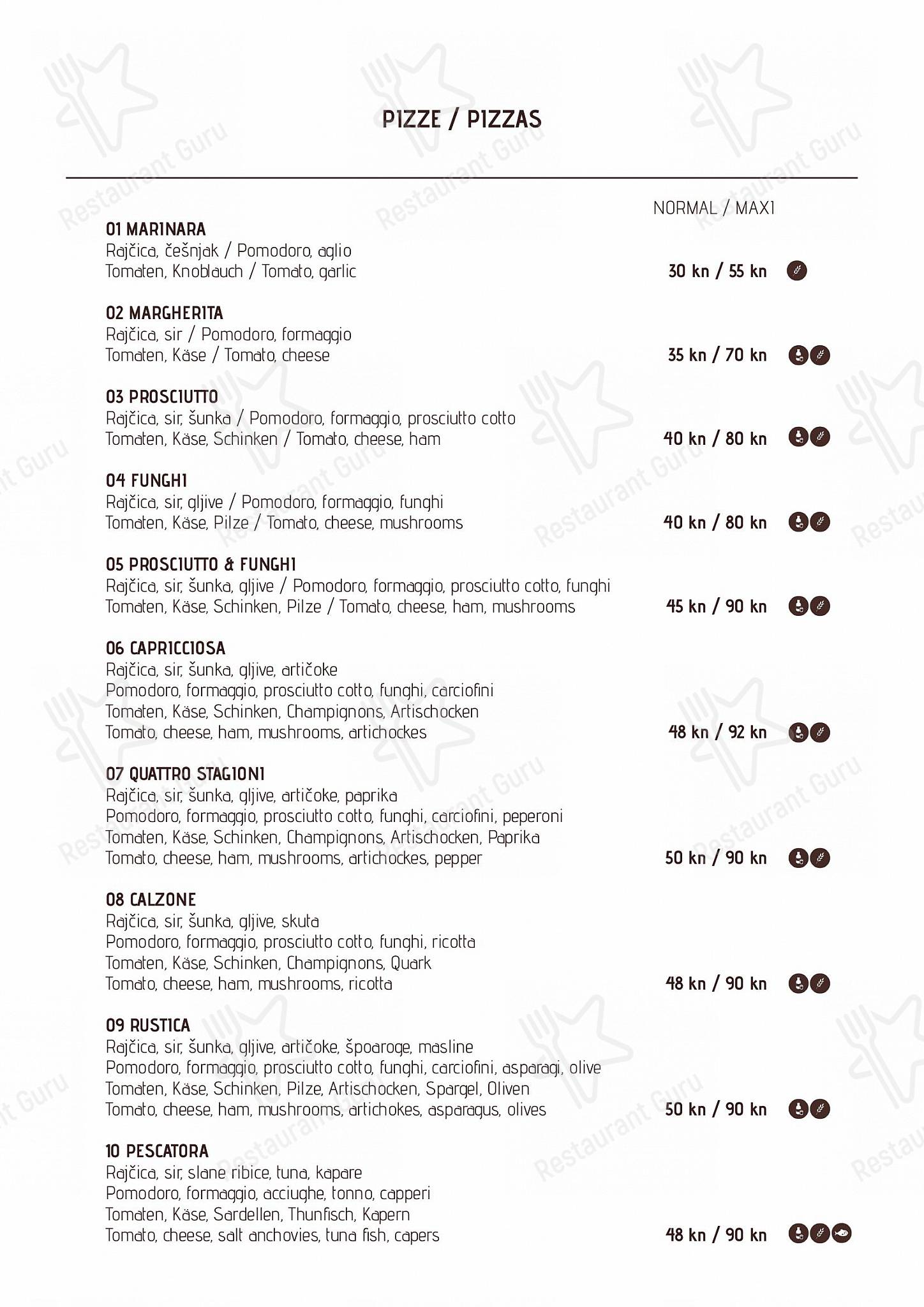 Menu at Restaurant Melon, Petrovija