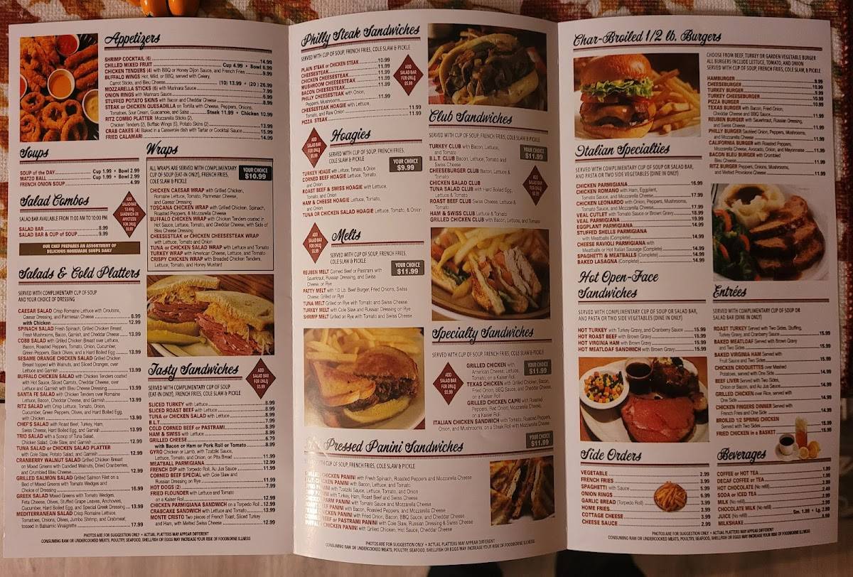 Menu at RITZ Diner restaurant, Philadelphia