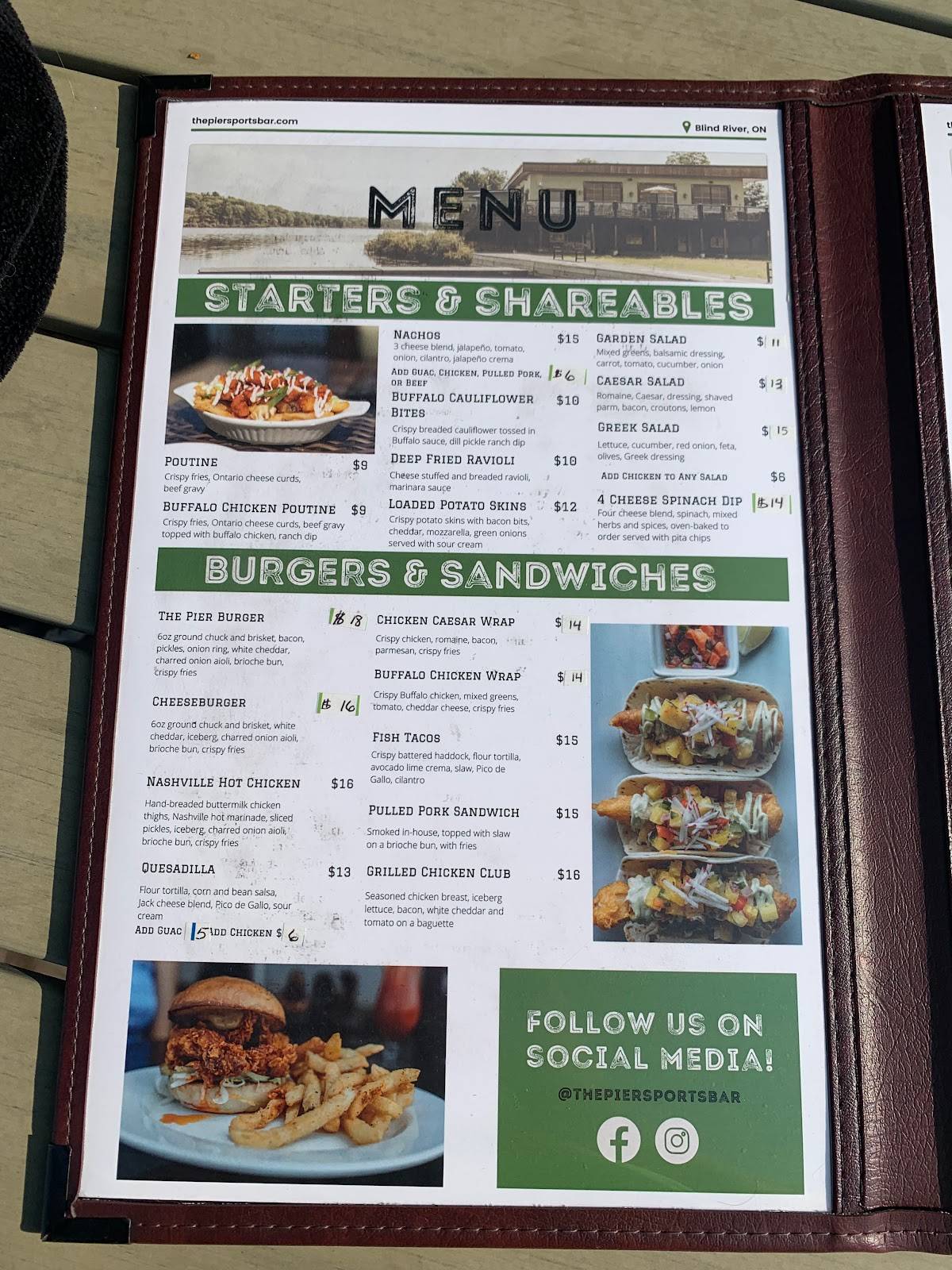 Menu at Pier Seventeen Hotel & The Pier Sports Bar, Blind River
