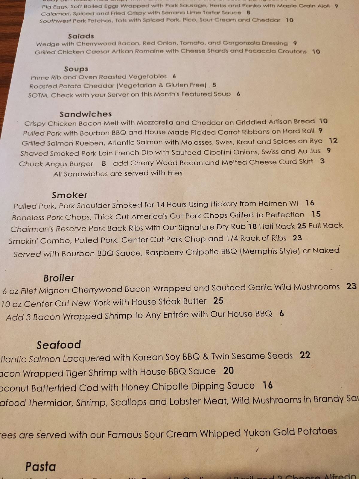 Menu at Piggy's Restaurant and Lounge, La Crosse