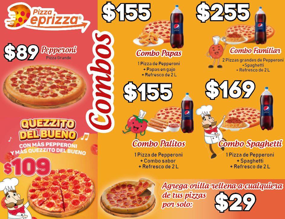 Carta del restaurante Pizza Deprizza, Leon, Blvd. Delta