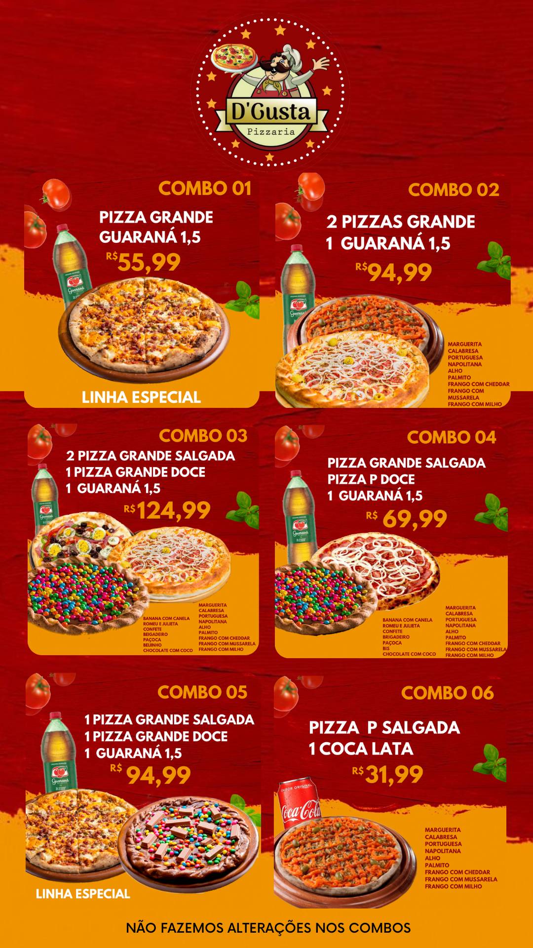 Menu em Pizzaria D’Gusta Rodízio, Juiz de Fora