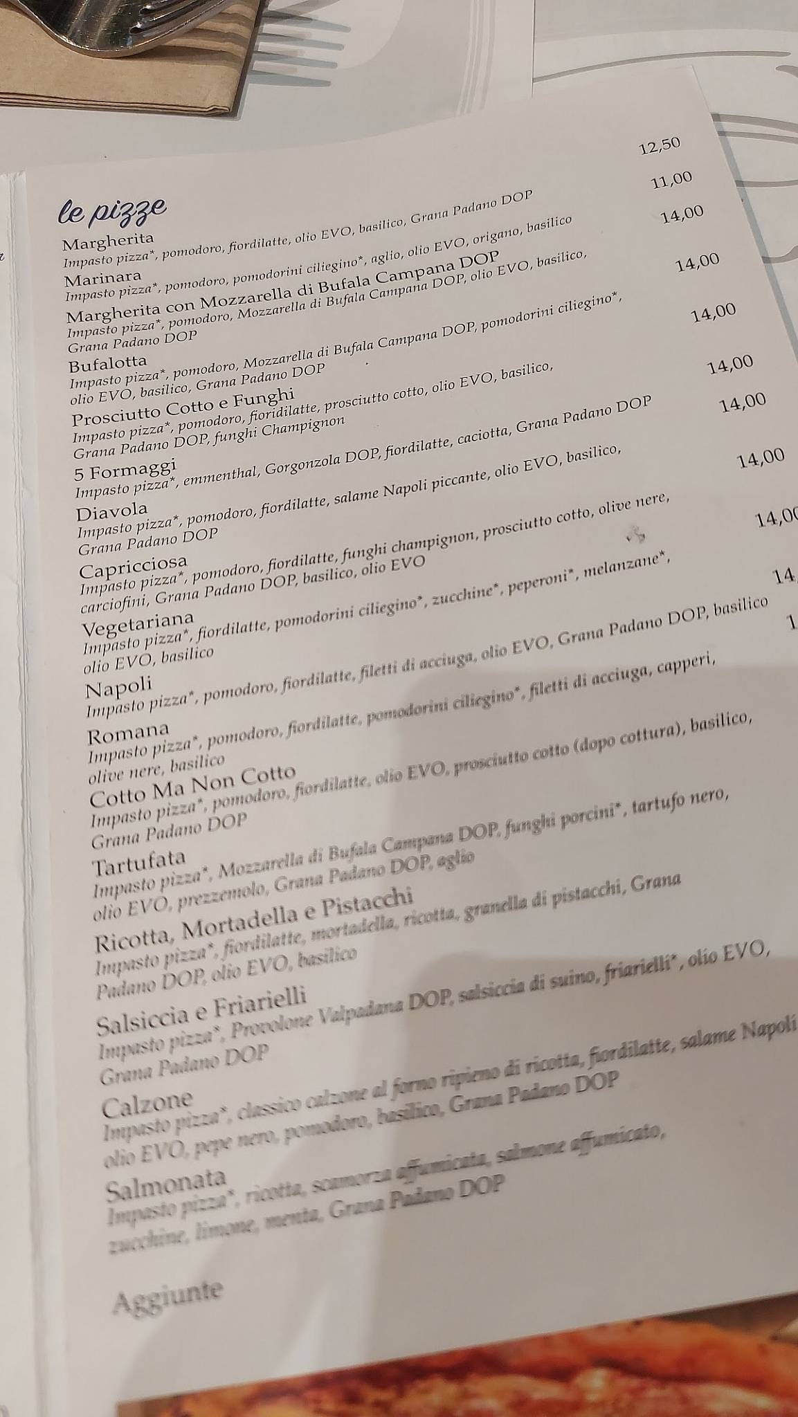 Menu da Farinella Terminal 3 pizzeria, Fiumicino, imbarchi E zona Extra ...