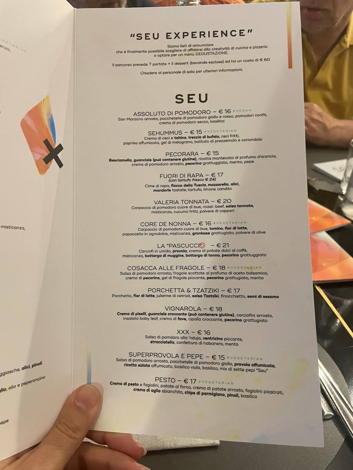 Menu da Seu Pizza Illuminati pizzeria, Roma