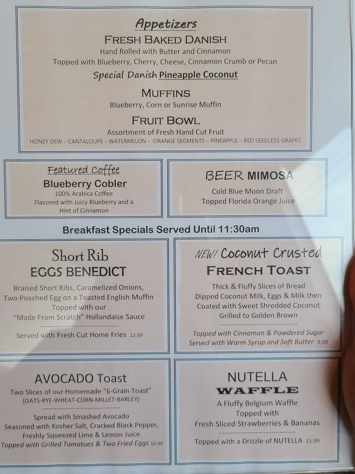 Menu at Ponzio's Diner-Bakery-Bar, Cherry Hill